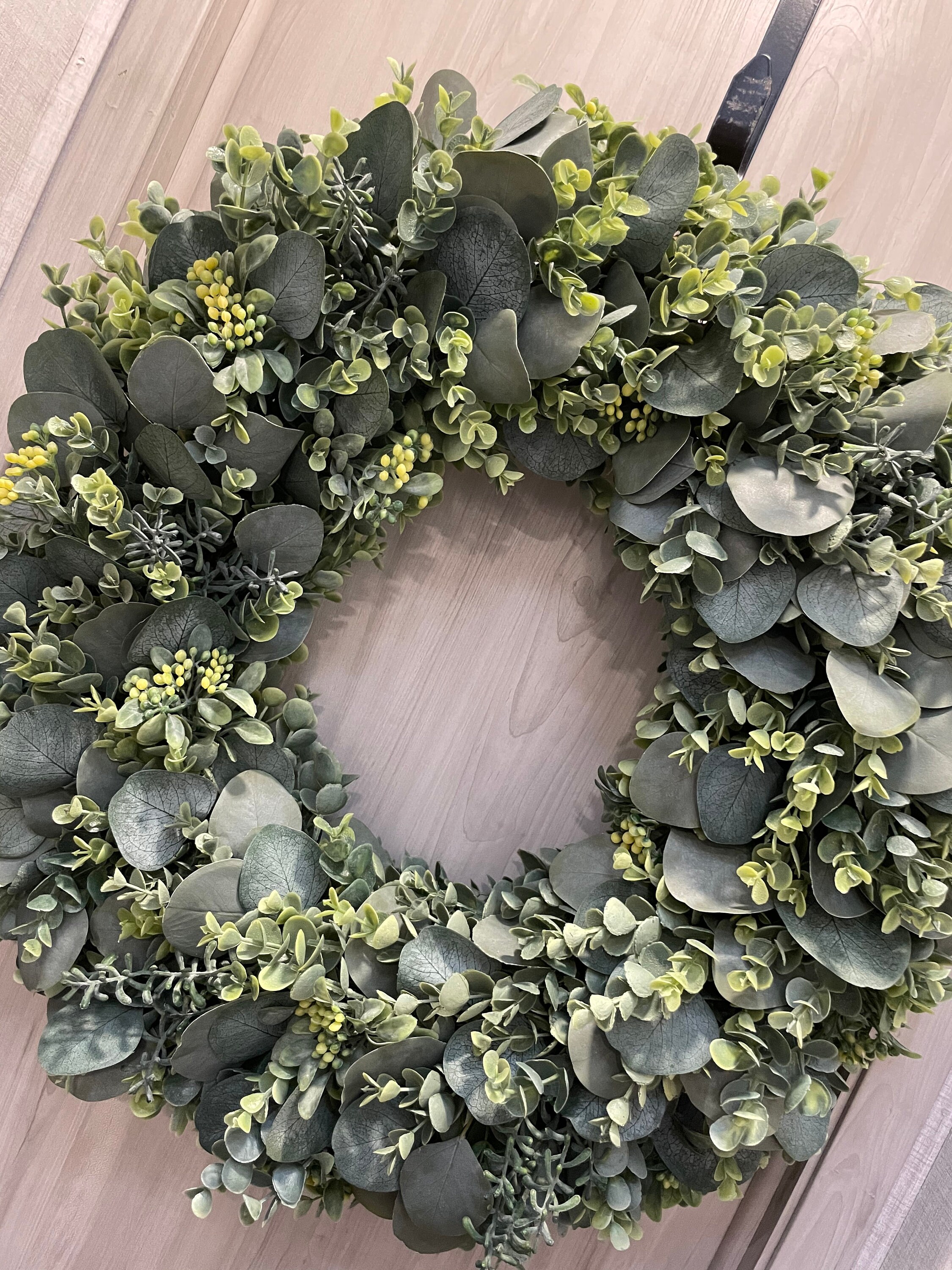 Eucalyptus Boxwood Farmhouse Wreath for Front Door | Farmhouse Decor ...