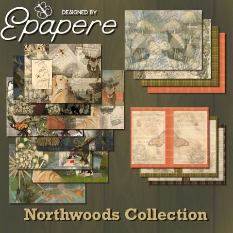 Northwoods Junk Journal Kit Printable Paper Collection - Etsy