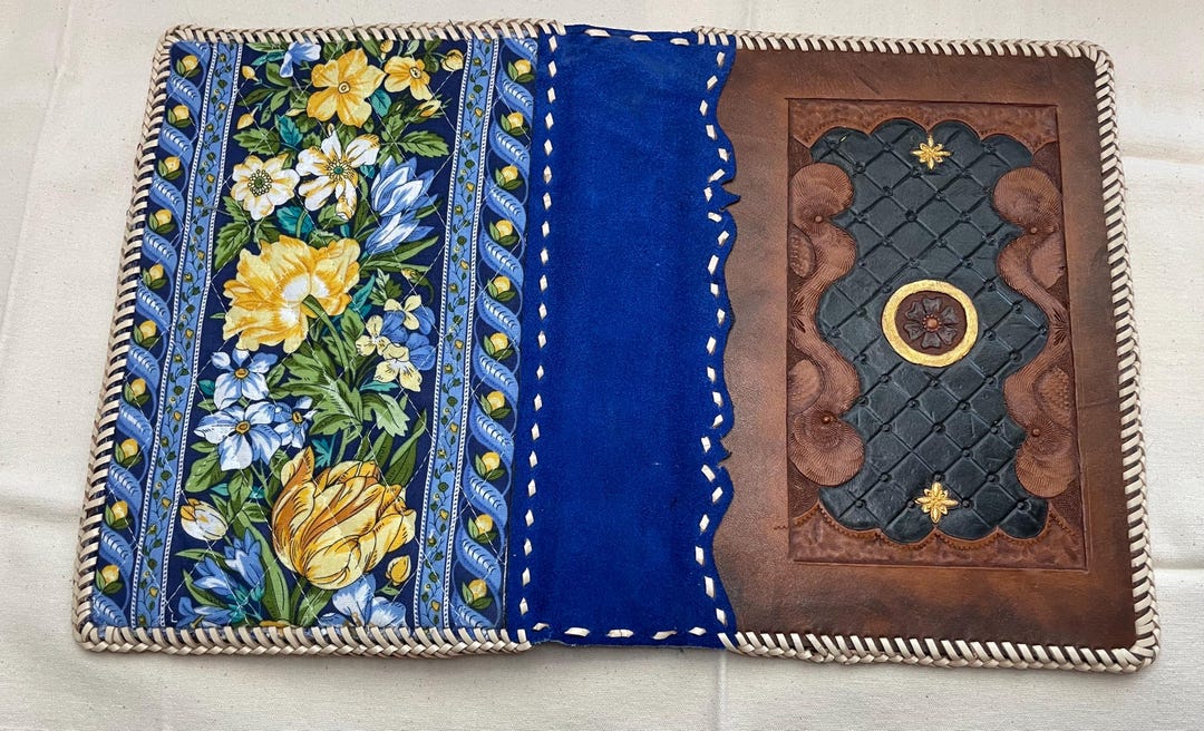 Hand Tooled Leather Journal/notebook Cover - Etsy