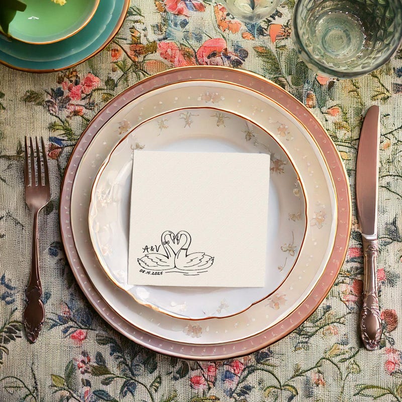 Cloth Napkins With Swans - Etsy