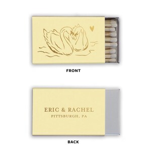Swan Sketched Matchboxes: Romantic Wedding Favor, Engagement Party - Etsy