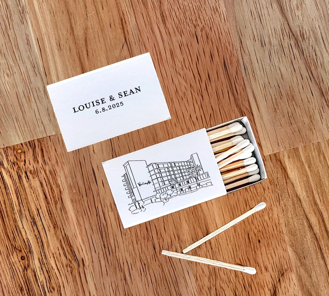 Custom Venue Matchboxes Wedding Bachelorette Personalized Bach Party ...
