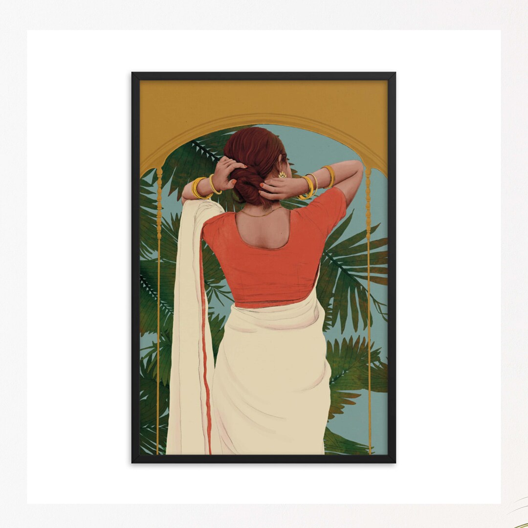 Woman Wall Art, Indian Woman Wall Art Print, Indian Home Decor - Etsy
