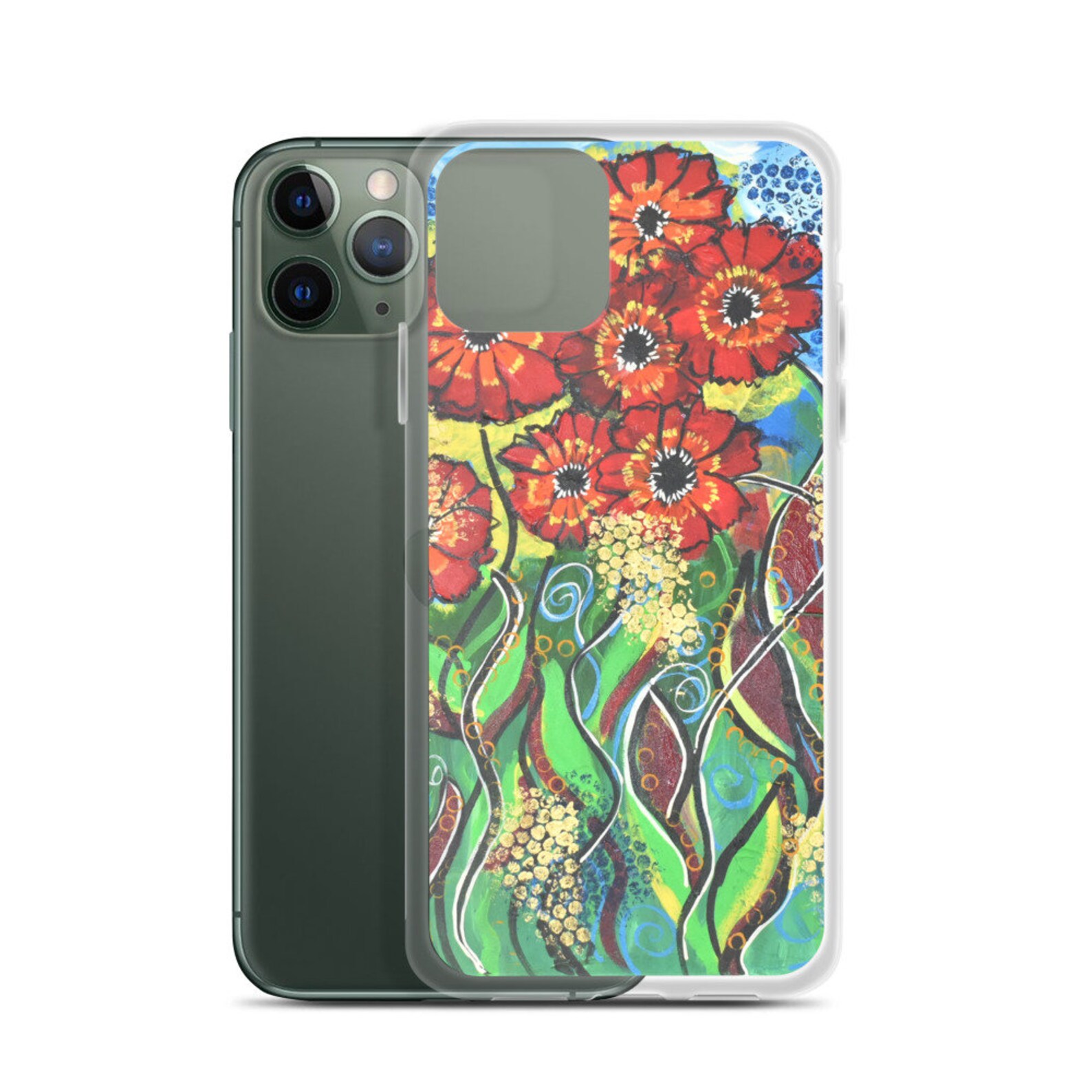 Red Floral iPhone 12 11 Pro Max Case iPhone 12 Mini Case - Etsy
