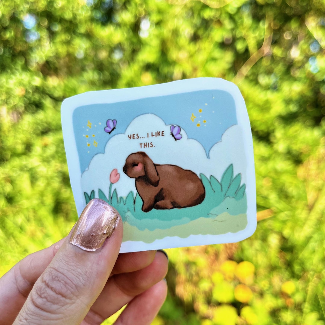 Vinyl Bunny Sticker | Bunny Flower | Rabbit Sticker | Journal Sticker ...