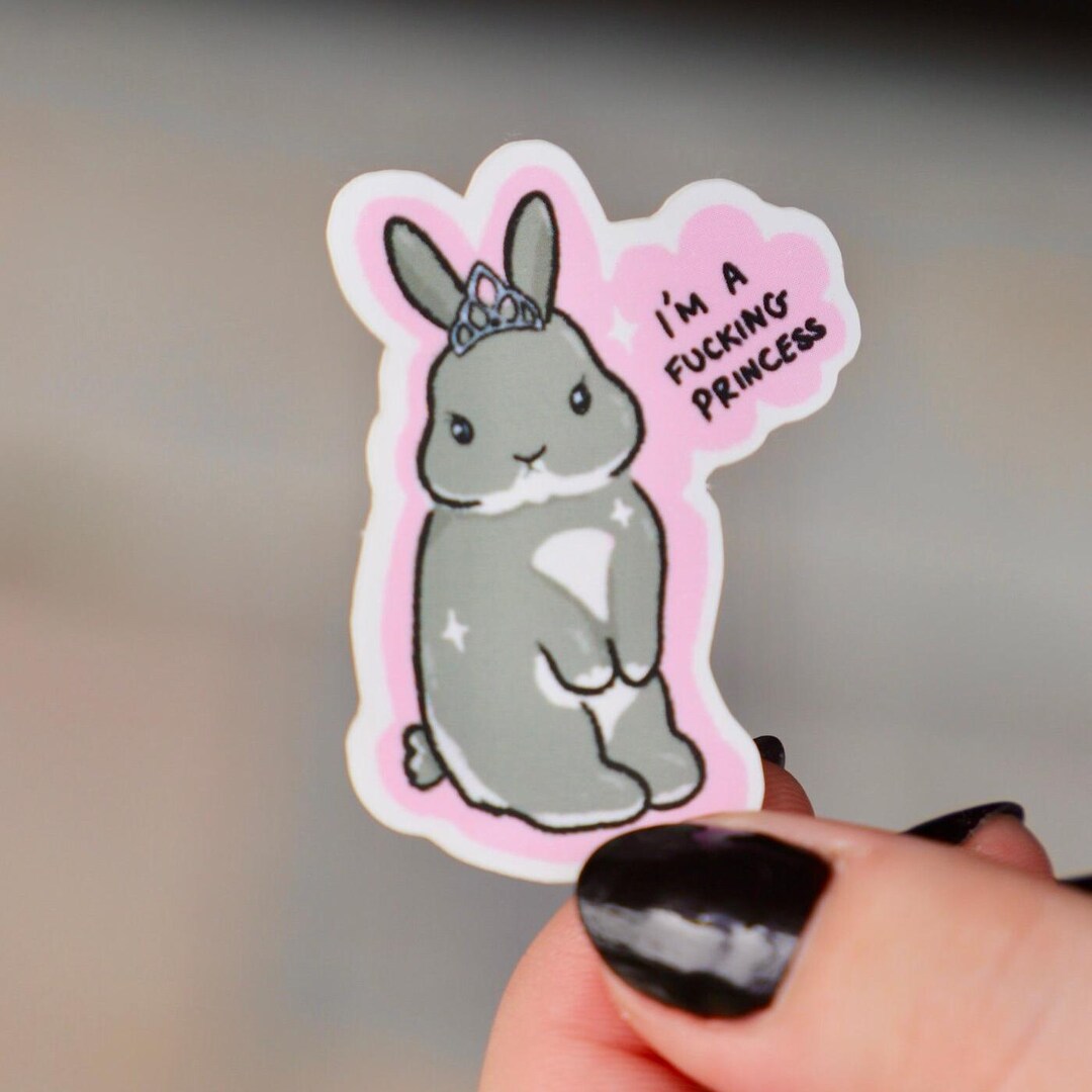 Princess Bunny Waterproof Sticker: Sassy Rabbit Affirmation - Etsy