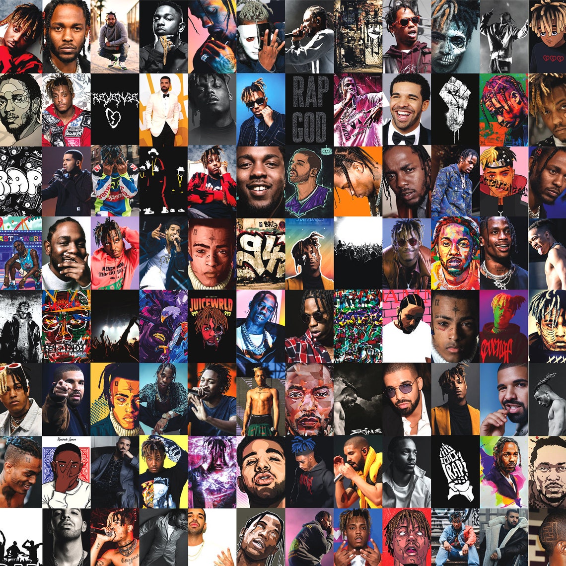 Déco chambre esthétique Rap mur photo numérique 100pics - Etsy France