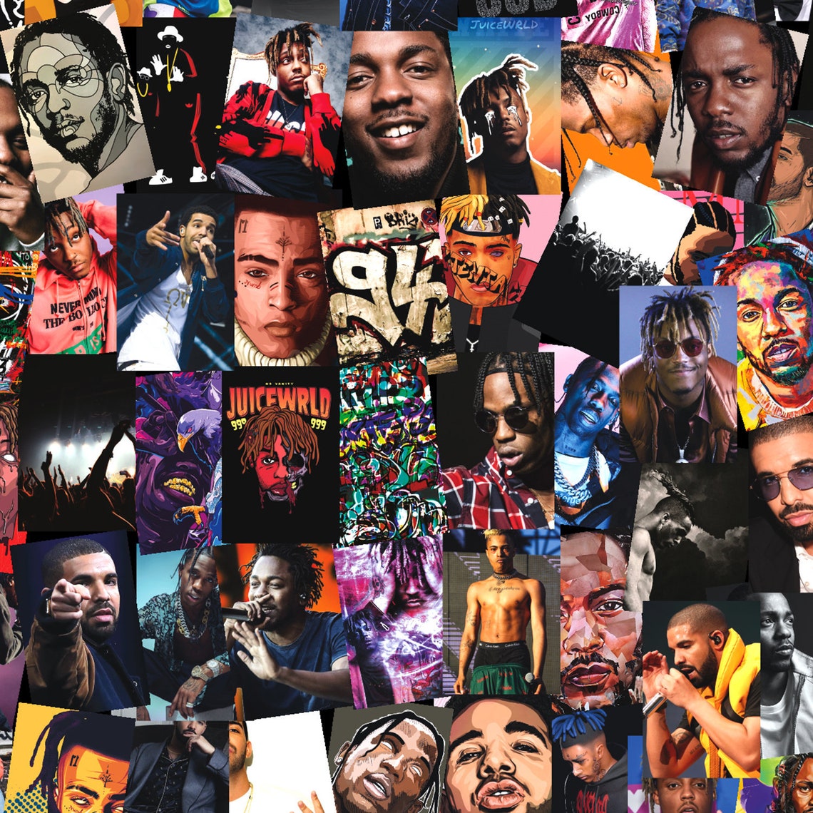 Aesthetic room decor Rap photo wall 100pics | Etsy