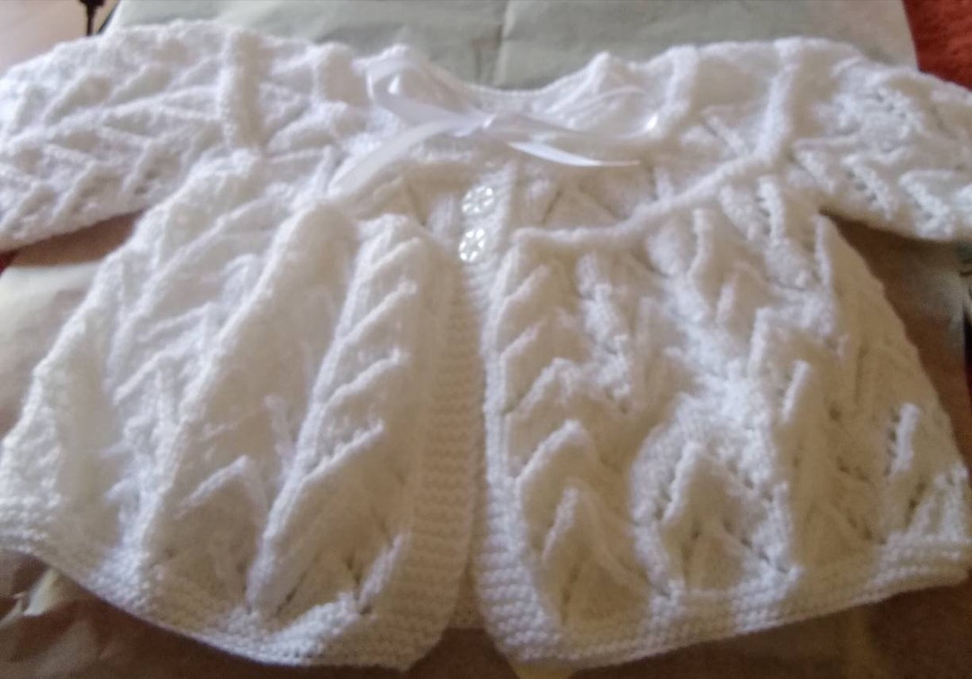 Hand Knitted Baby Matinee Jacket/cardigan. Made to Order. Size Ranges ...