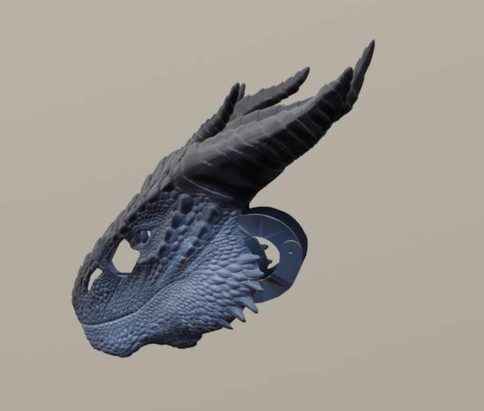 Horned Dragonborn Mask .STL Files for 3D Printing - Etsy