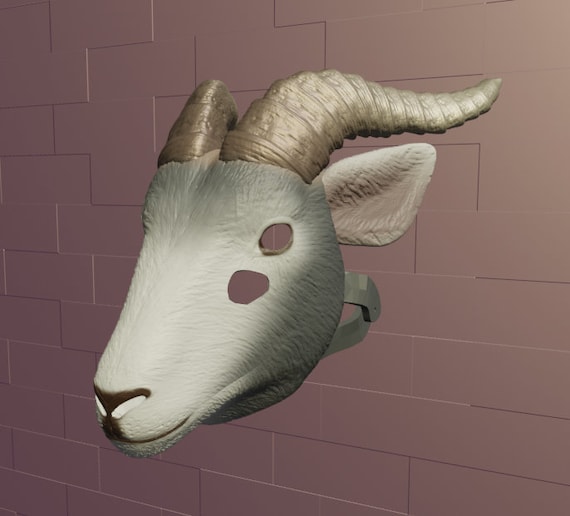 Goat Mask Stl Files For 3d Printing Etsy