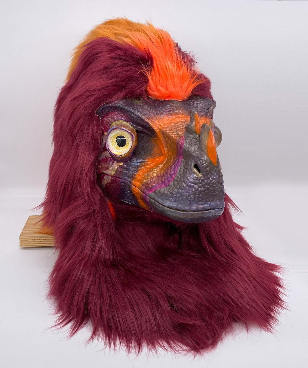 Maroon Dino Mask Fursuit Head - Etsy