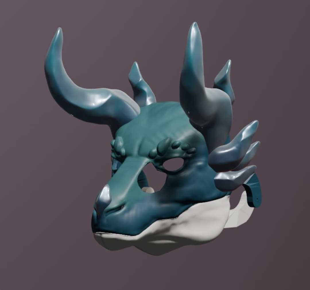 Moonstone Dragon Mask .STL Files for 3D Printing - Etsy
