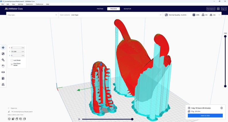 Scimitar Spinosaur Mask .STL Files for 3D Printing - Etsy