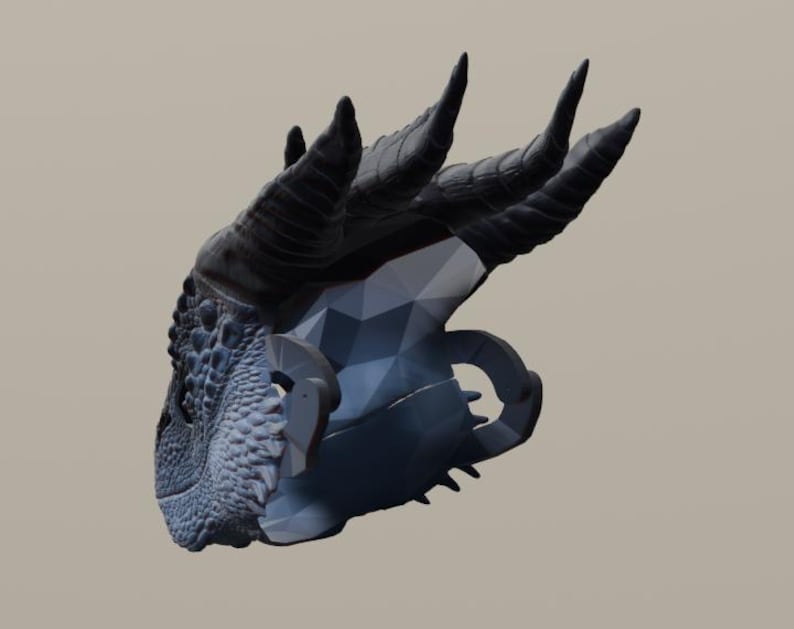 Horned Dragonborn Mask .STL Files for 3D Printing - Etsy