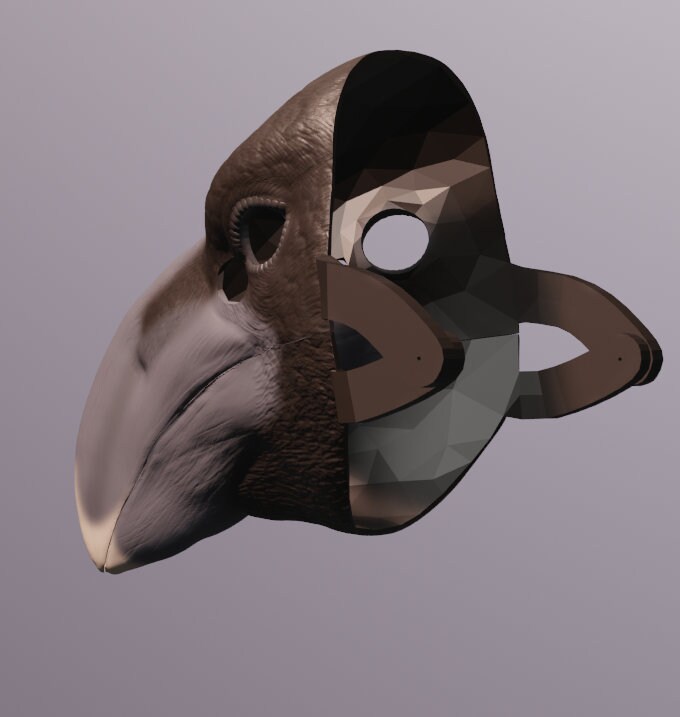 White Necked Raven Mask .STL Files for 3D Printing - Etsy