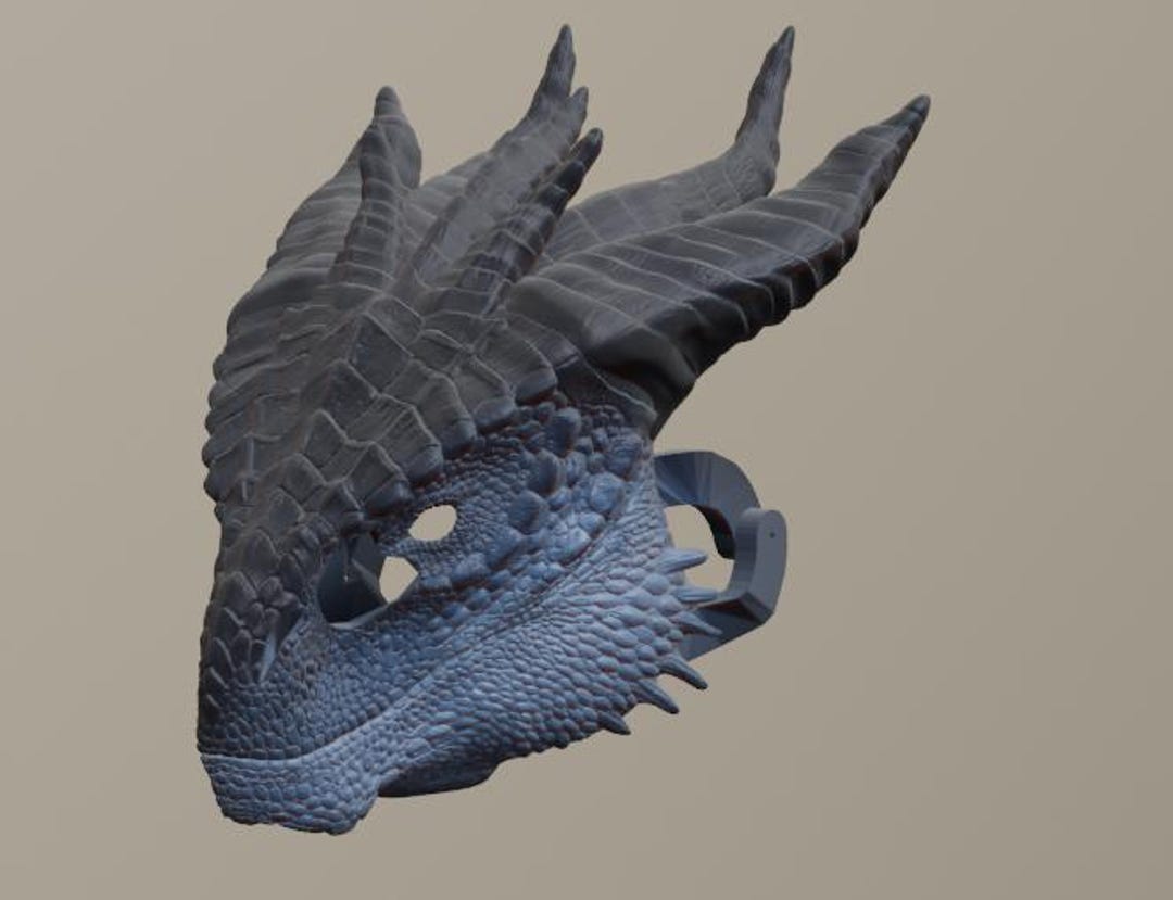 Horned Dragonborn Mask .STL Files for 3D Printing - Etsy