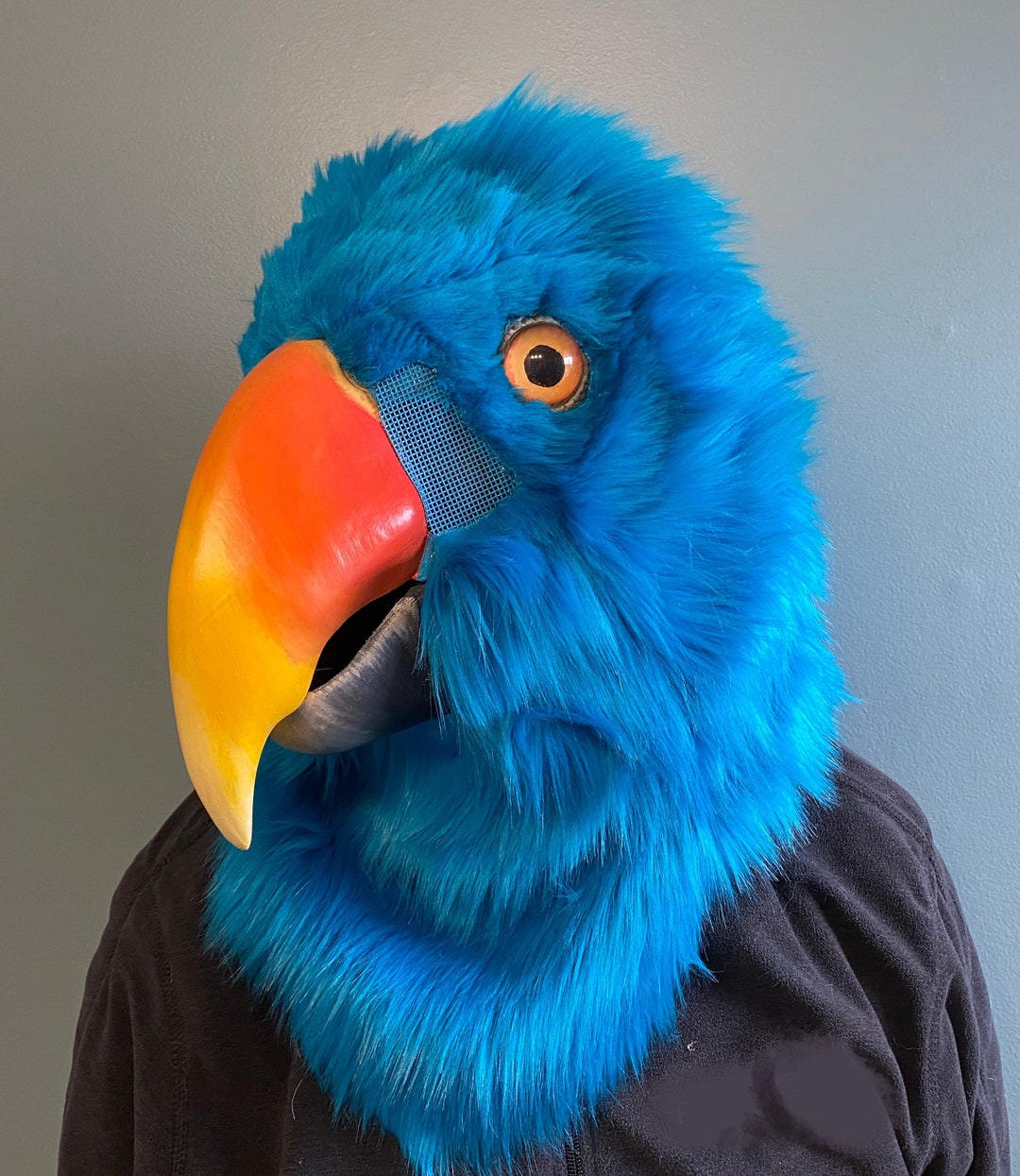 Realistic Blue Eclectus Parrot Fursuit Head - Etsy