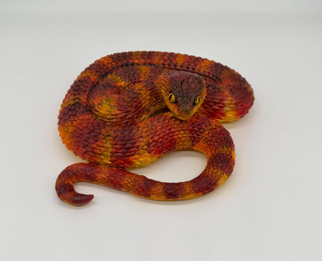 Physical 3D Printed Bush Viper Sculpture - Etsy Australia