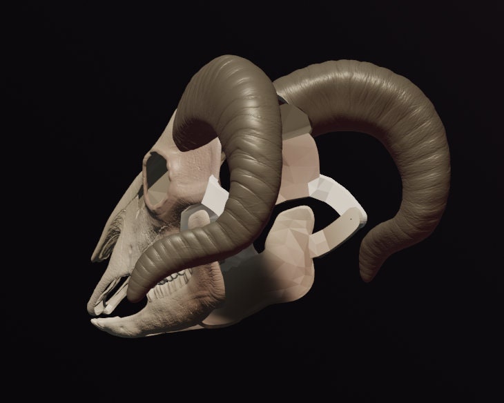 Ram Skull Mask .STL Files for 3D Printing - Etsy Australia