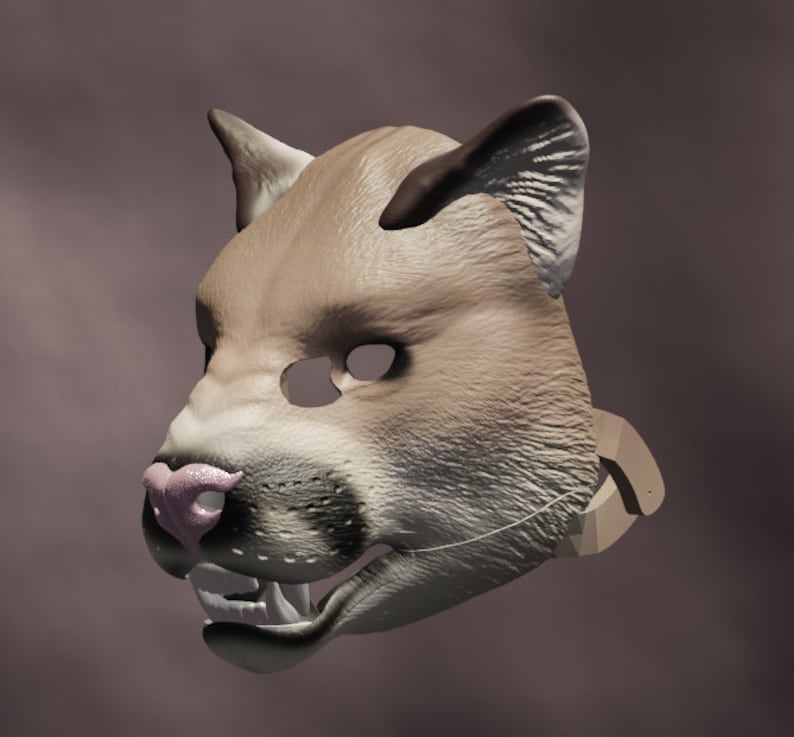 Snarling Mountain Lion Mask .STL Files for 3D Printing - Etsy