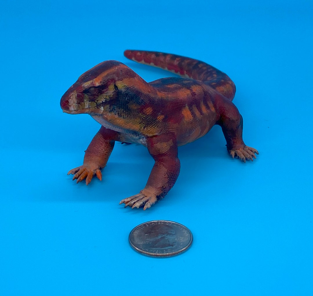 Physical 3D Printed Red Tegu Figurine - Etsy