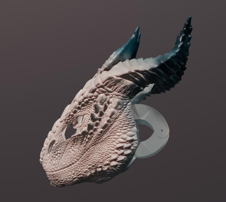 Spikey Dragonborn Mask .STL Files for 3D Printing - Etsy