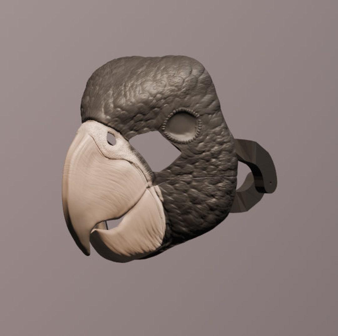 Red Tailed Black Cockatoo Mask .STL Files for 3D Printing - Etsy