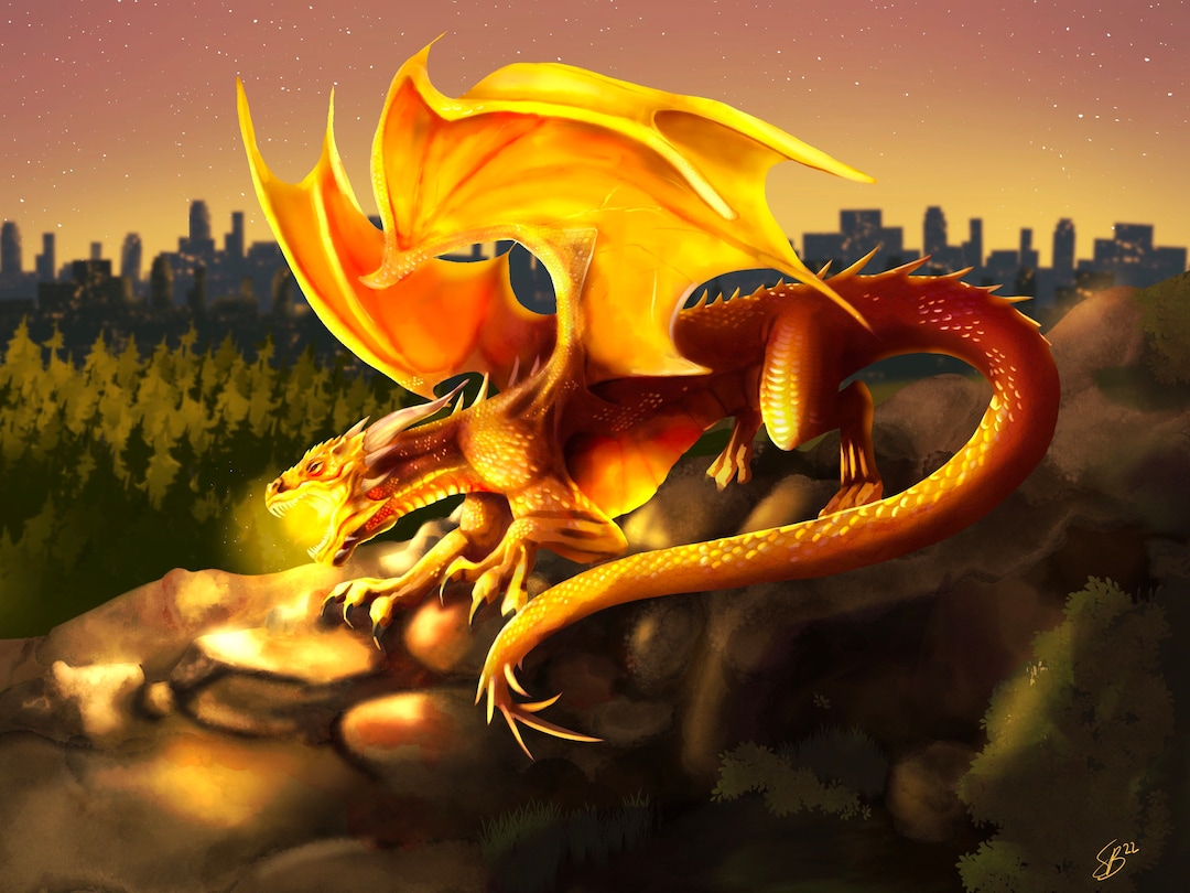 Darius Acrux-golden Dragon Licensed Zodiac Academy Art Print - Etsy