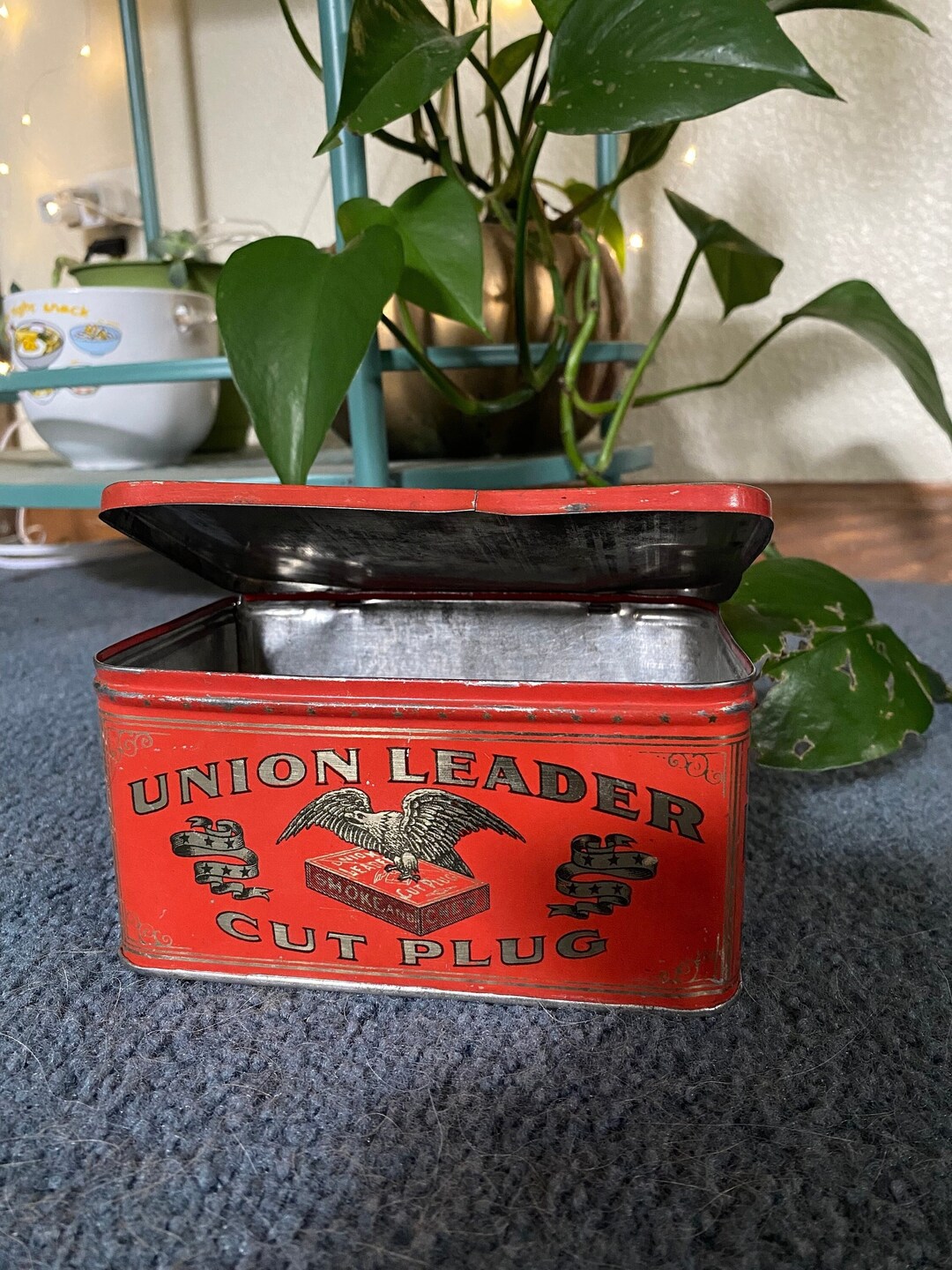 Antique Union Leader Cut Plug Tin - Etsy