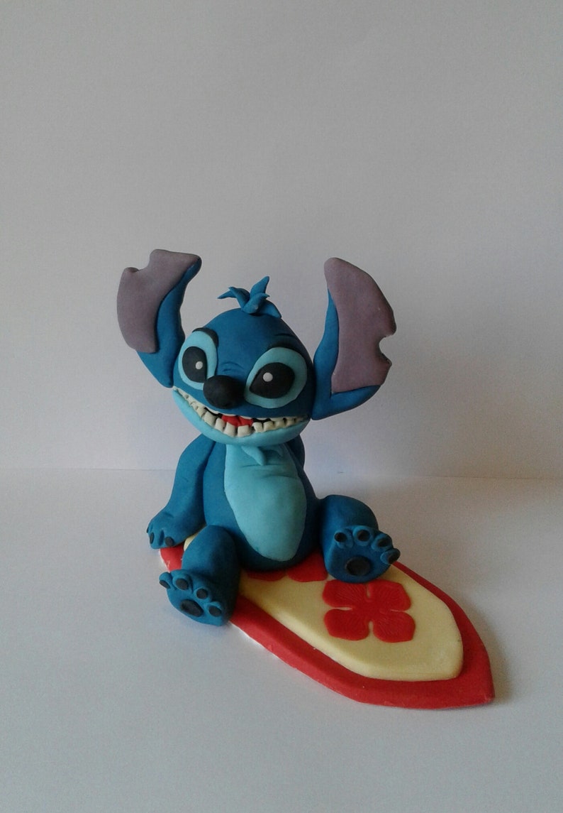 Edible Cake Decoration STITCH ON A SURFING Board - Etsy UK