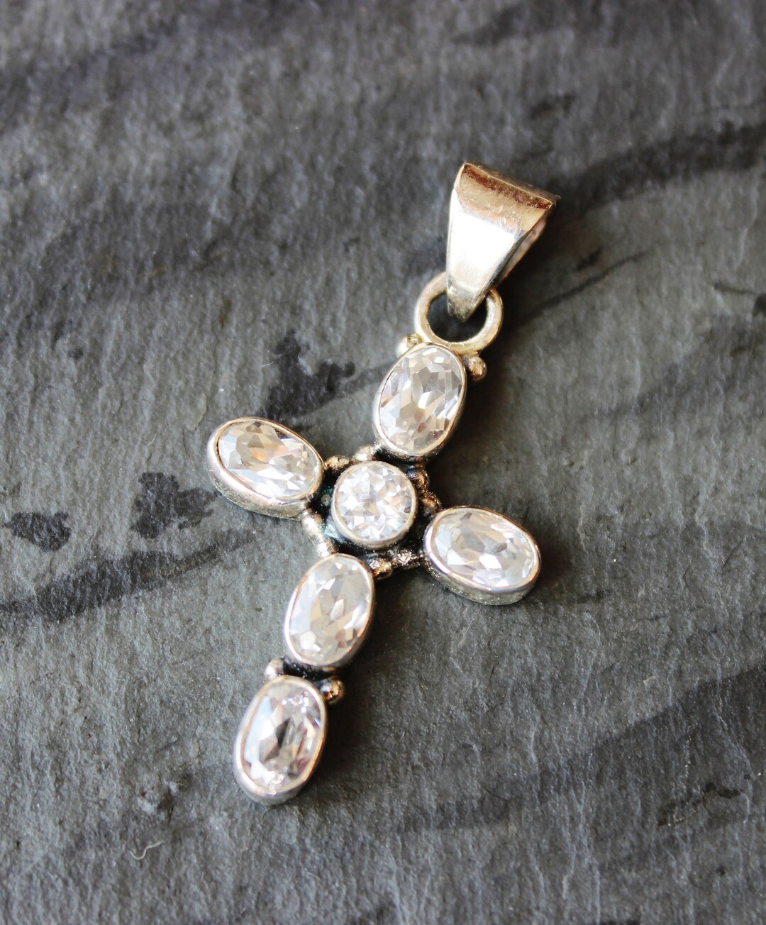 Gemstone and Silver Cross Pendant Natural Gemstones Cross Pendants ...