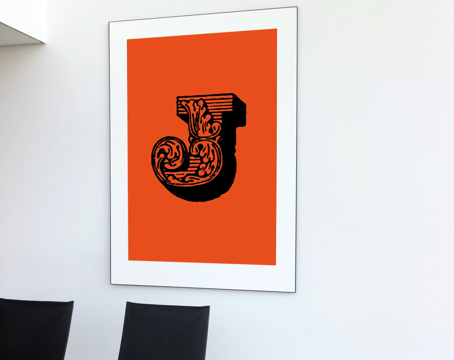 Alphabet Posters, Letter J, Typographic Poster, Orange Poster, 1970s ...