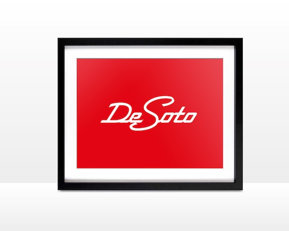 De Soto Script Poster Desoto Script Vintage Script | Etsy