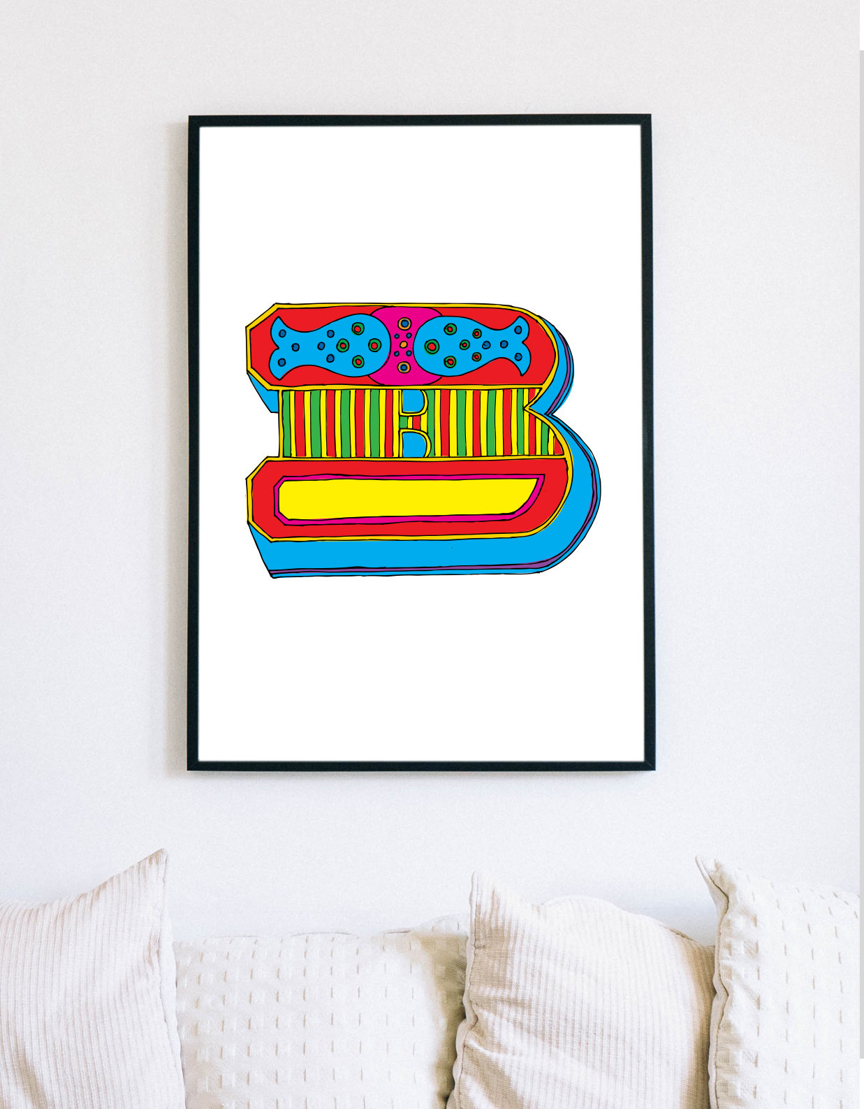 Letter B Illustration Poster - Etsy
