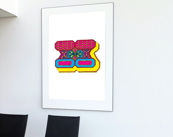 Letter X Illustration Poster | Etsy