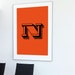 Alphabet Posters, Letter N, Typographic Poster, Orange Poster, 1970s ...