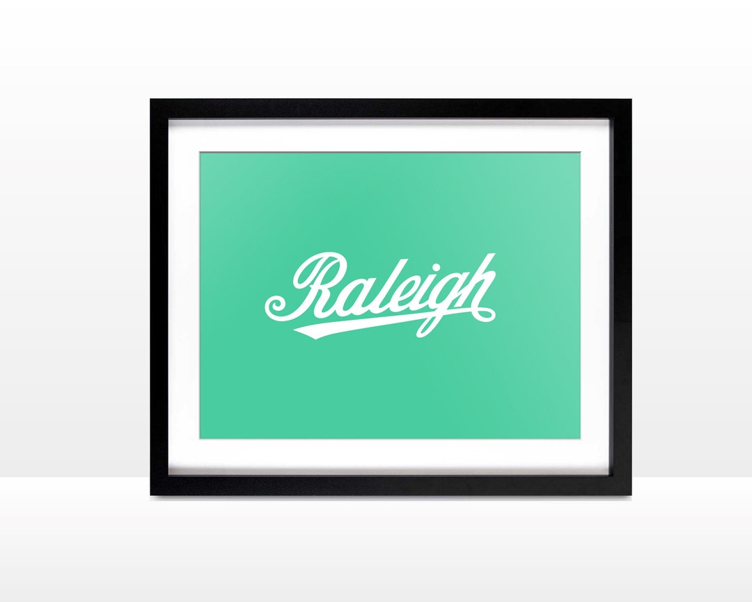 Raleigh Script Poster, Raleigh, Bicycle Poster, Lettering, Vintage ...
