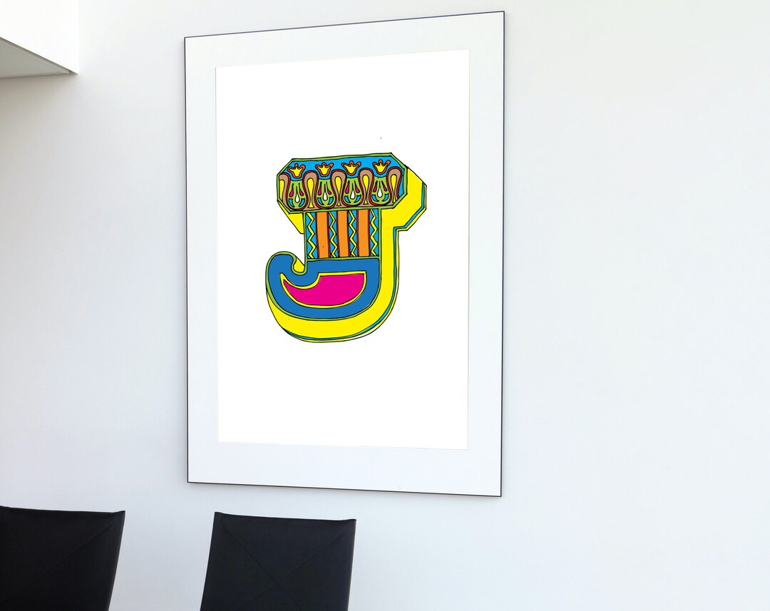Letter J Illustration Poster - Etsy