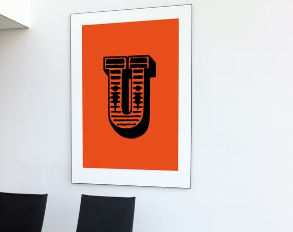 Carteles de Alfabeto letra U cartel tipográfico cartel | Etsy México