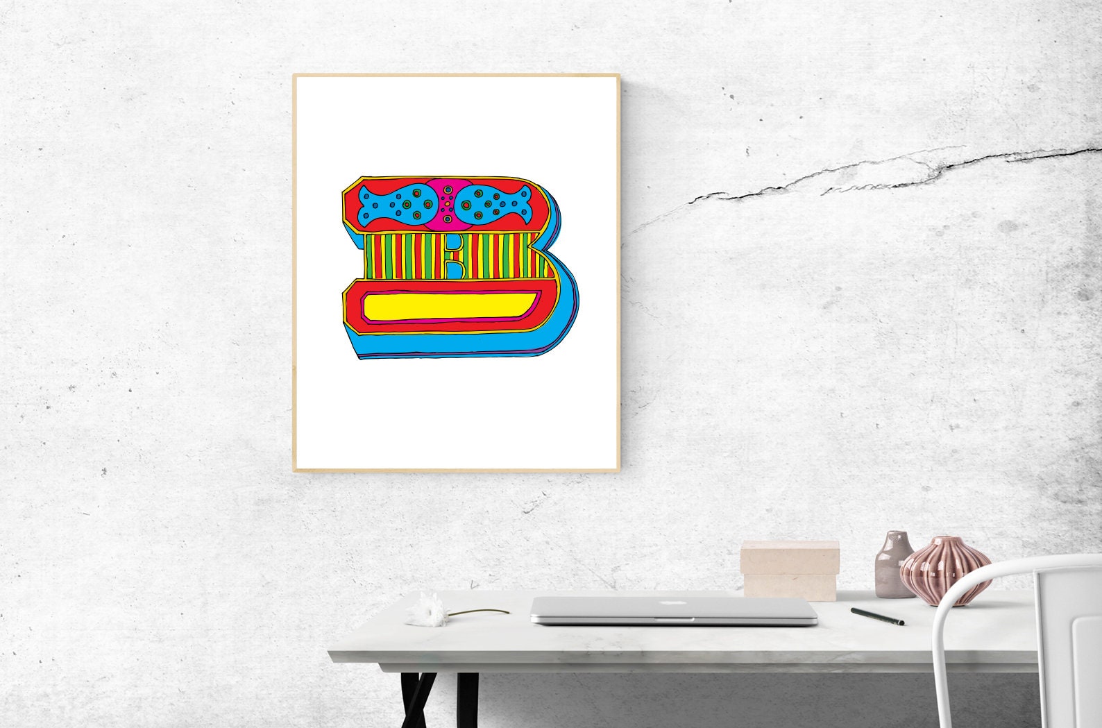 Letter B Illustration Poster - Etsy