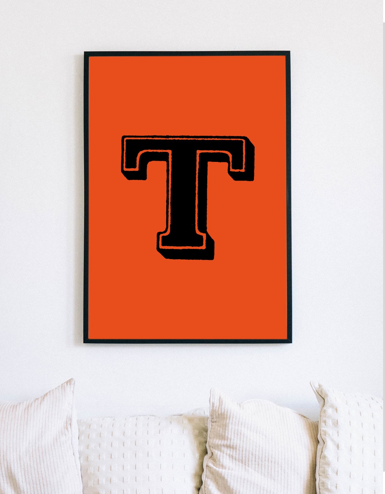 Alphabet Posters, Letter T, Typographic Poster, Orange Poster, 1970s ...