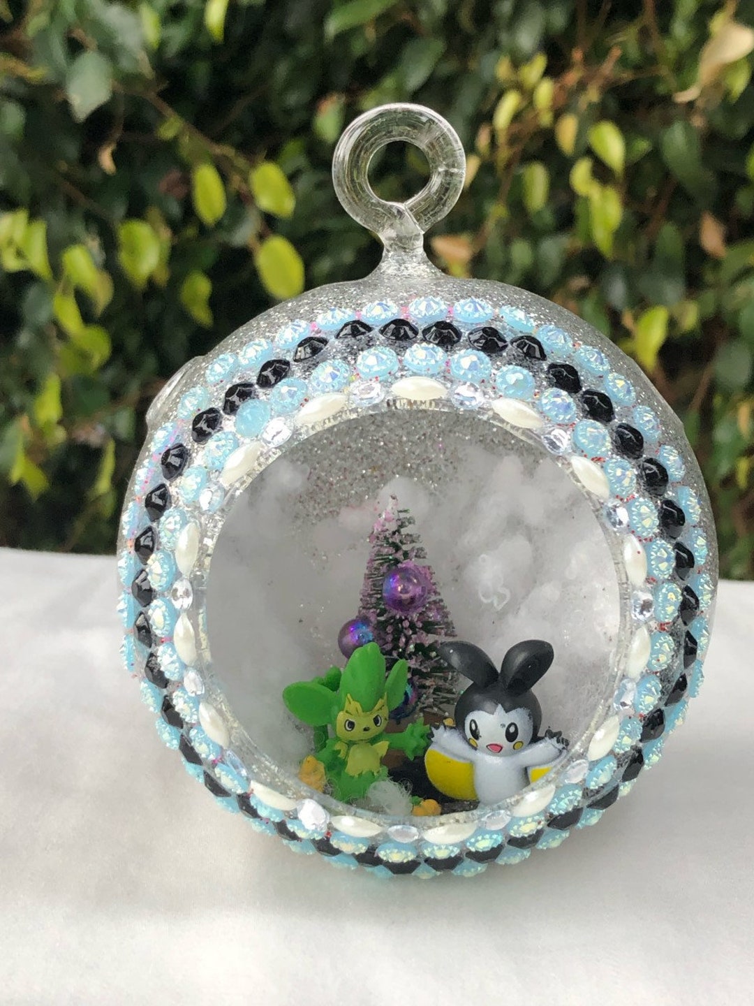 Silver Diorama Glass Pokemon Characters Ornament - Etsy