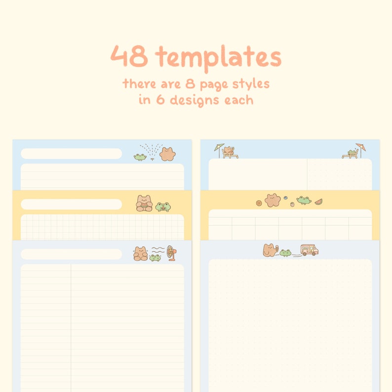 Cute Digital Notebook Template: Summer Fun | Goodnotes, Samsung Notes ...