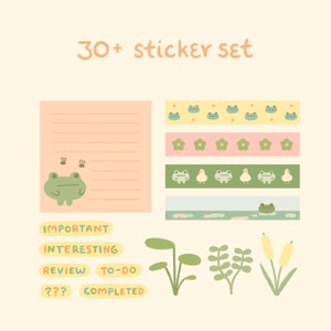 Cute Digital Note Templates: Froggy Fun | for Goodnotes, Samsung Notes ...