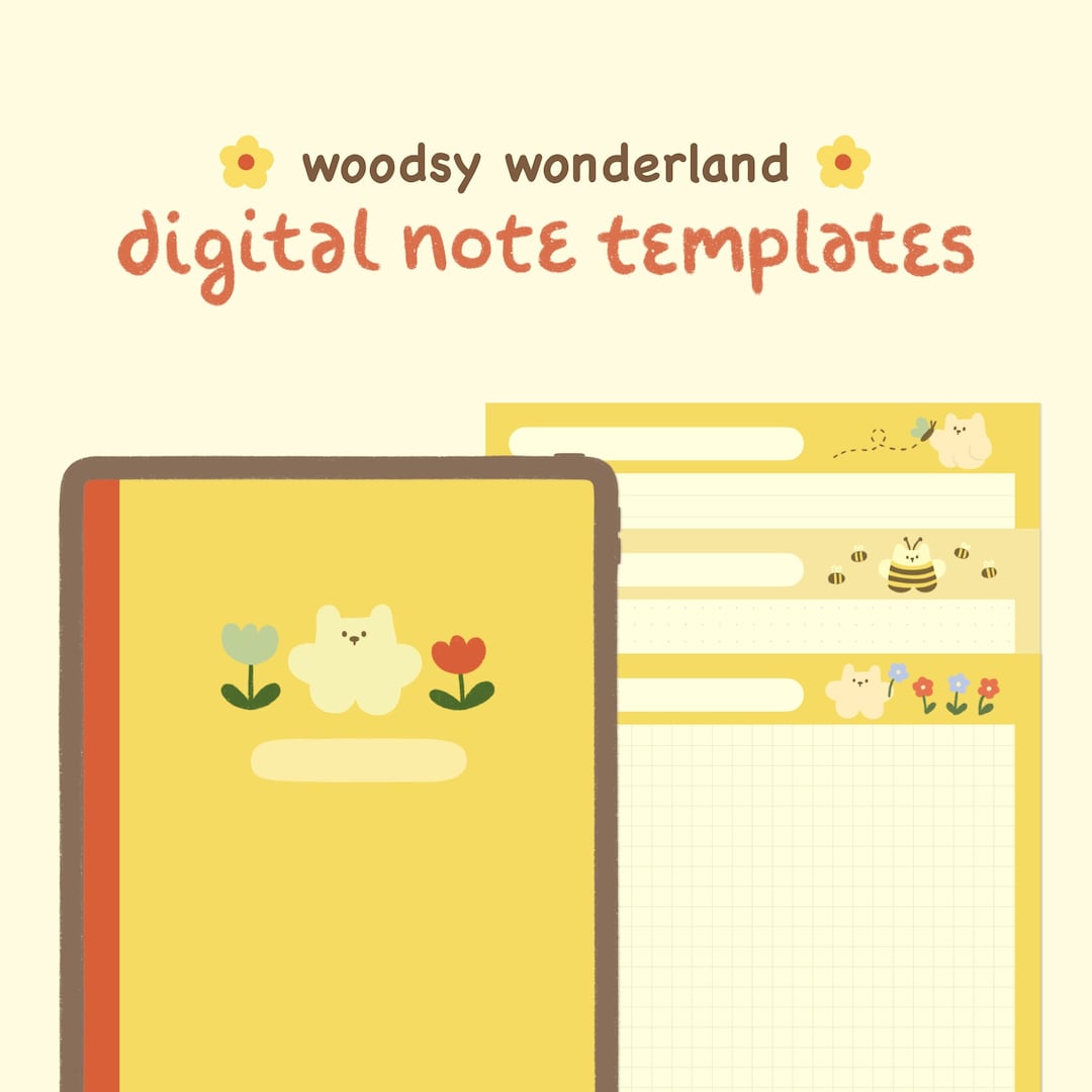 Cute Digital Note Templates: Woodsy Wonderland | for Goodnotes, iPad ...