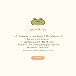 Cute Frog Undated Digital Planner | for Goodnotes, Samsung Notes, Ipad ...