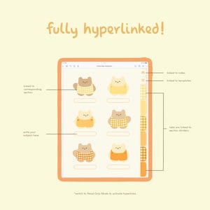 Cute Yellow Digital Notebook With Tabs: Lemon Bear | for Goodnotes ...