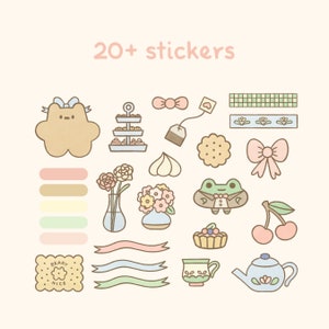 Cute Pink Digital Notebook Template: High Tea | Goodnotes, Samsung ...