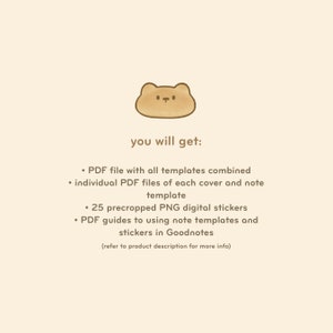 Cute Brown Digital Notebook Template: Bear Bakery | Goodnotes, Samsung ...